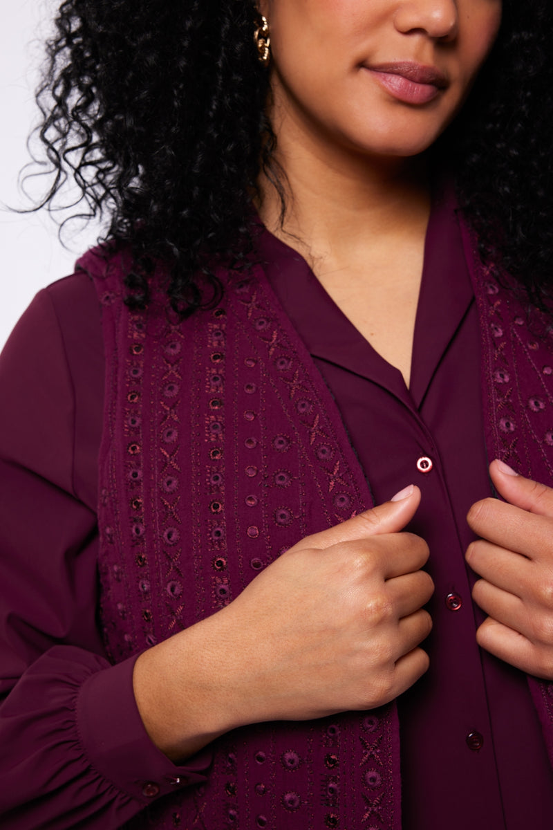 Jenna gilet | Mauve Wine – Exxcellent
